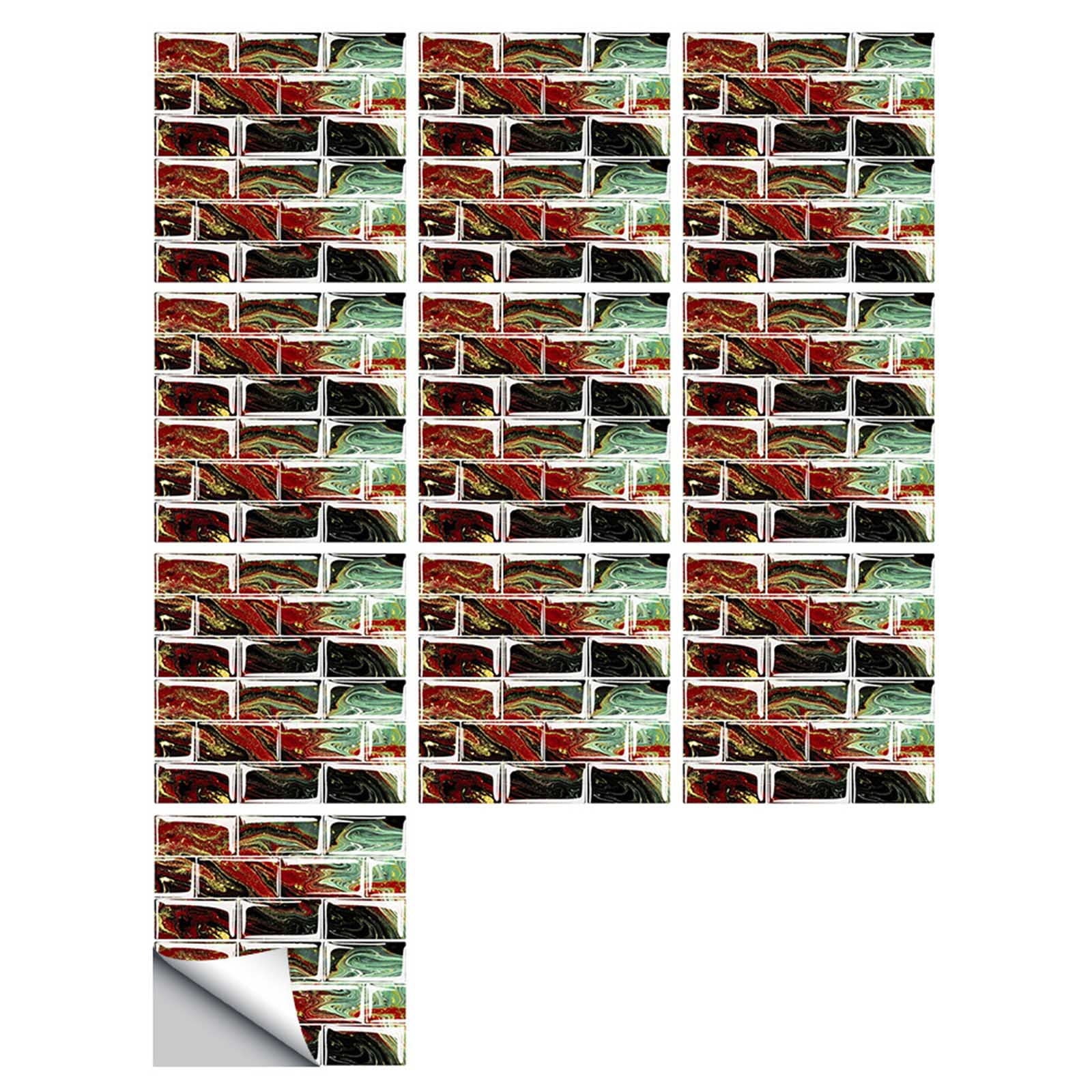 wofedyo 10pc Peel And Stick Wallpaper Self Adhesive 3D Tile Stickers 10 ...