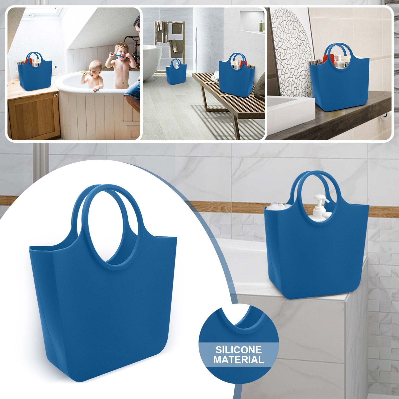 wofedyo Bathroom Storage Silicone Rubber Products Tote Bag Silicone Tote Bag Bathroom Storage ...