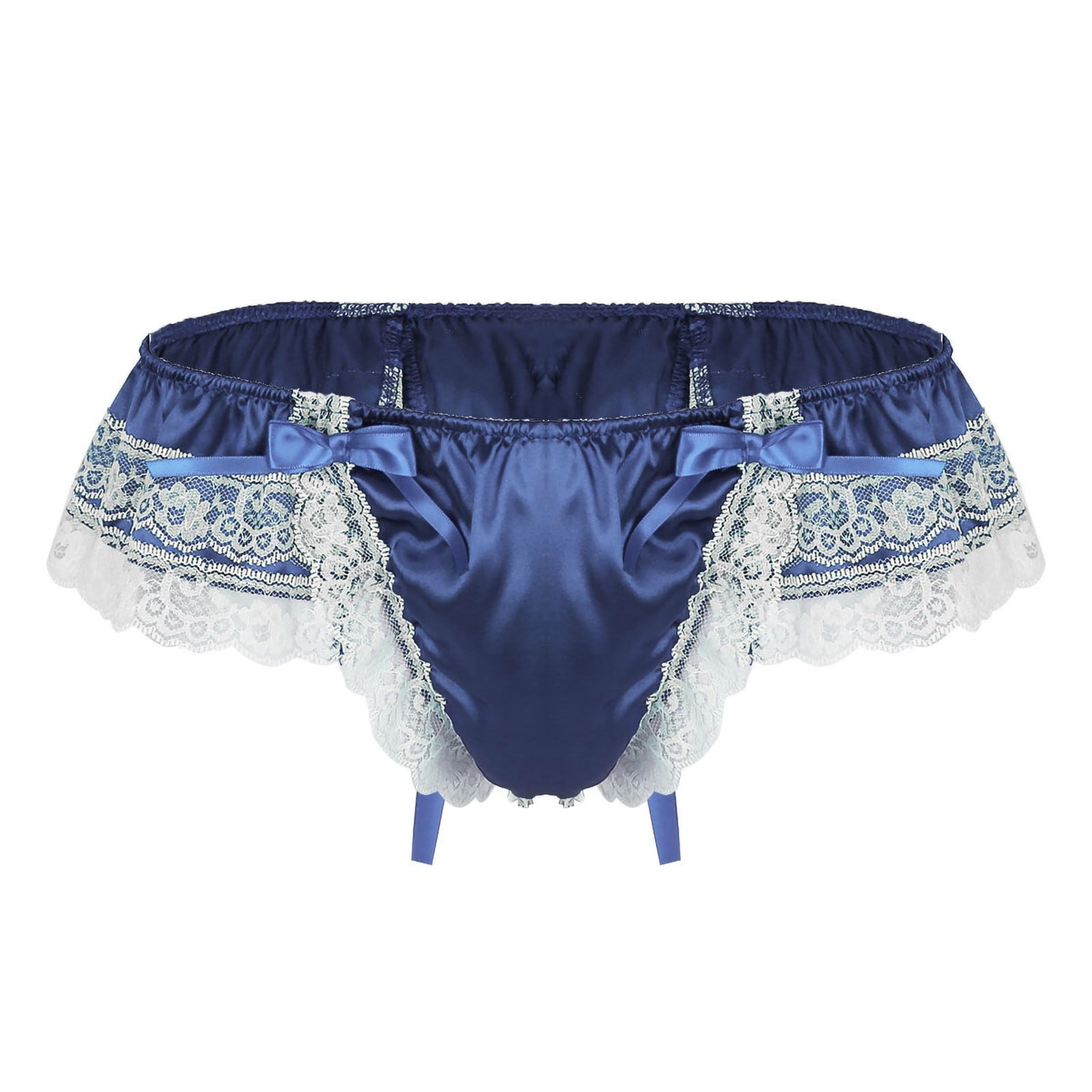 wofedyo Mens Underwear Butt Low Sexy Briefs Lace Open Thong Panties ...