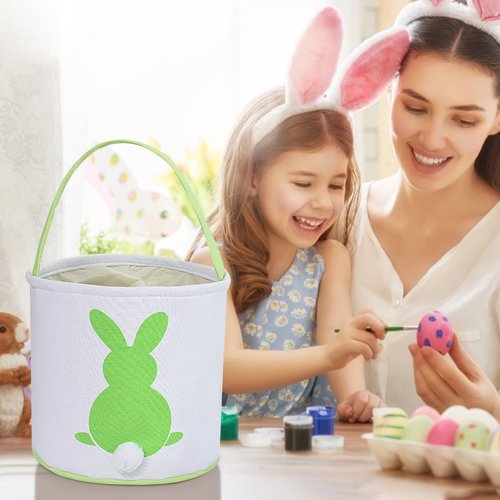 wofedyo easter basket cute animal basket holiday rabbit bunny printed ...