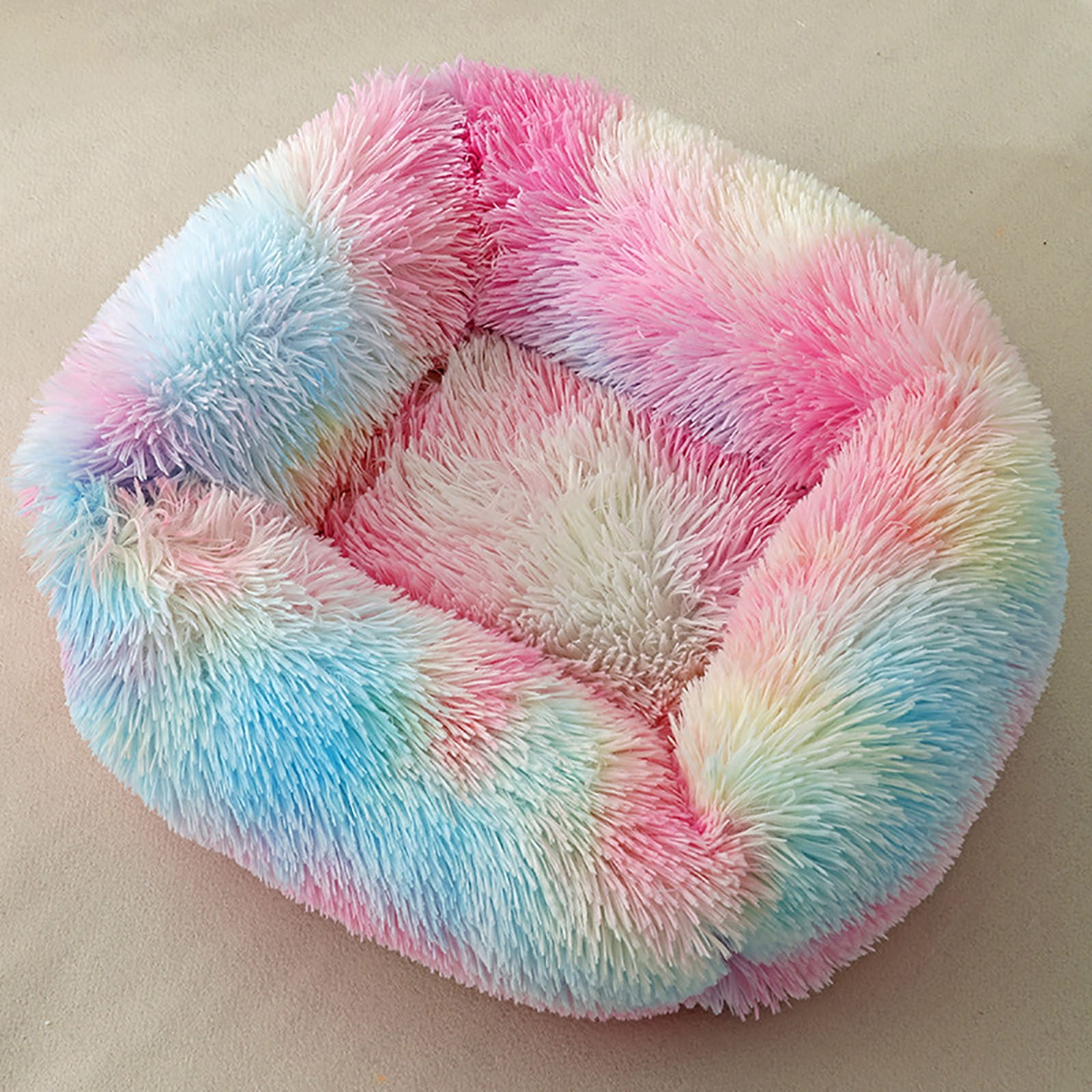 wofedyo seat cushion plush dog bed calming dog cat bed soft and fluffy ...