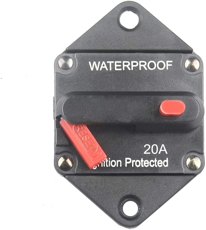 wohhom Hi-Amp 20Amp Circuit Breaker 12V-32V DC Waterproof, 10-300A Fuse ...