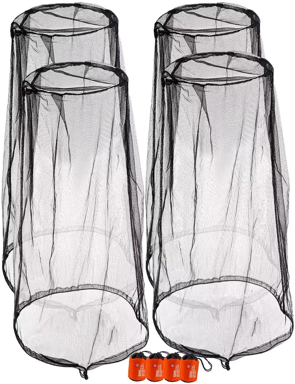 wohohoho Mosquito Head Net Mesh with Drawstring, Bug Face Netting for ...