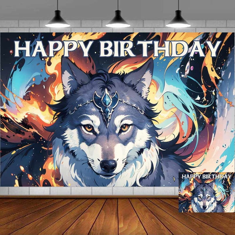 wolf Backdrop Banner Party Supplies Poster Movie Theme Background for ...