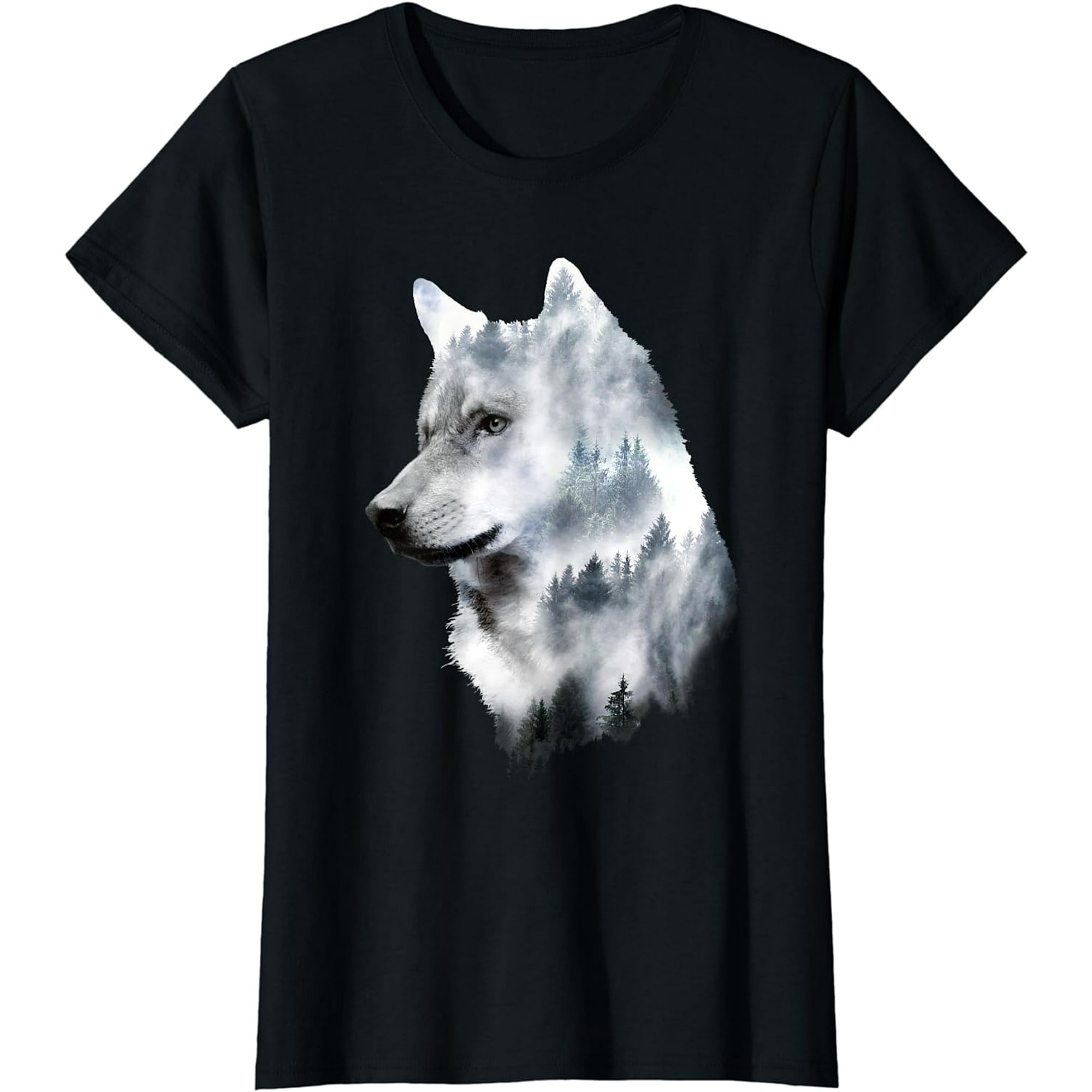 wolves lover gift artsy animal wildlife Short Sleeve Men's Black T ...