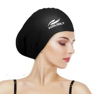 BEEMO Swim Cap Women Chin Strap Bubble Crepe Latex Long Short Hair ...
