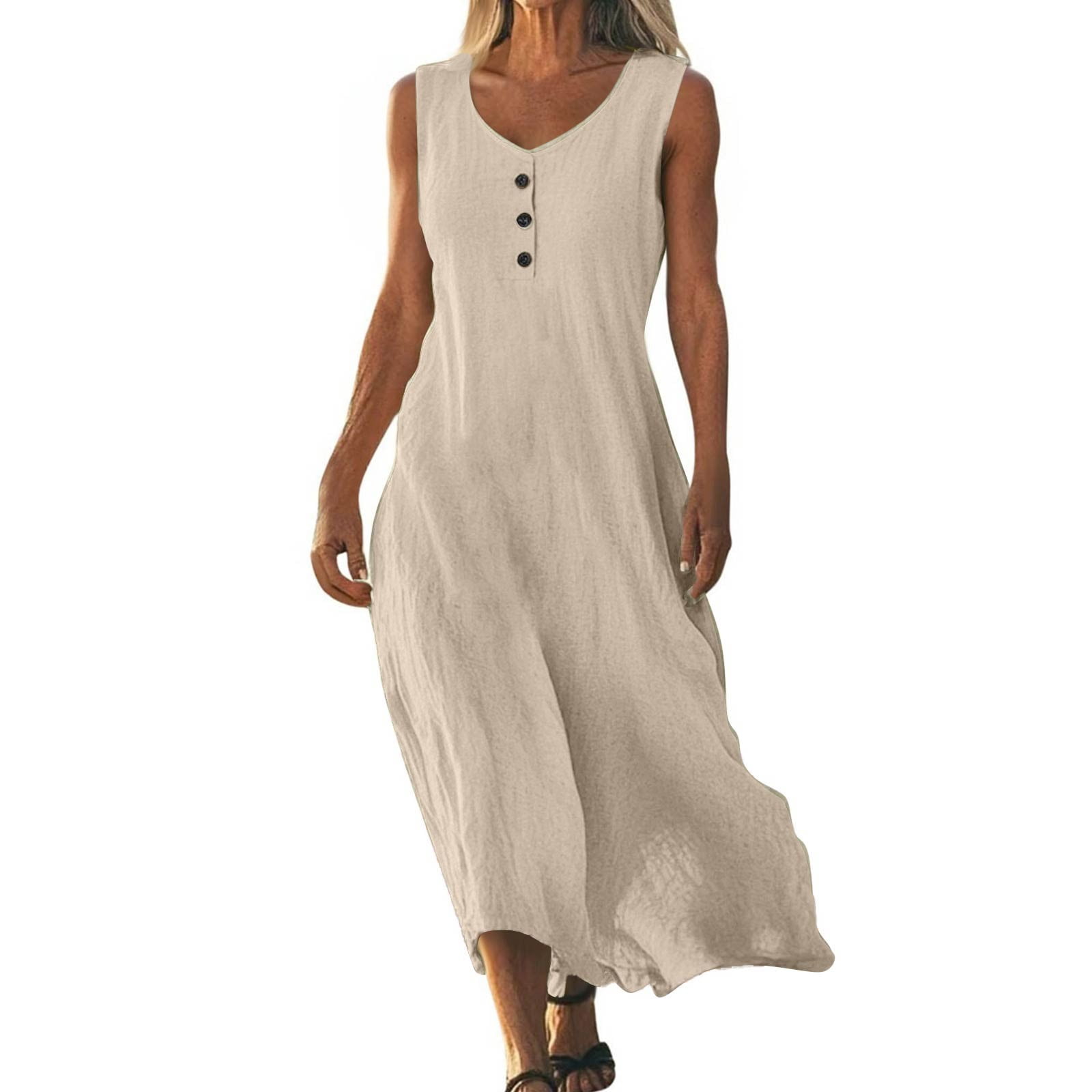 womens beach dressLinen Dresses For Women 2025,Classic And Versatile ...