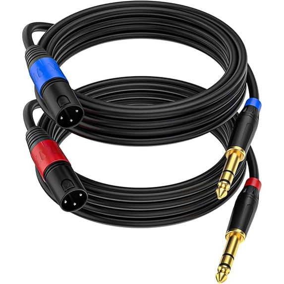 wonima01 (2Pack /10 FT) Male XLR to 1/4 Inch (6.35mm) TRS Mono Jack ...