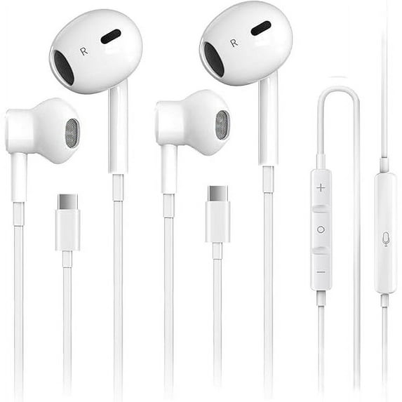 wonima02 2 Pack USB C Headphones for iPhone 17, Type C Earbuds Wired ...