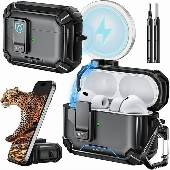 wonima06 for AirPods Pro 3 Case (2025) with Phone Stand & Cleaning Kit ...