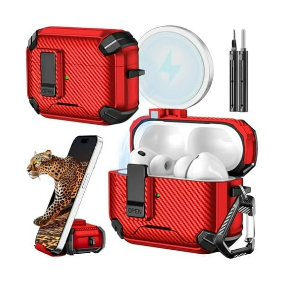 wonima06 for AirPods Pro 3 Case (2025) with Phone Stand & Cleaning Kit ...