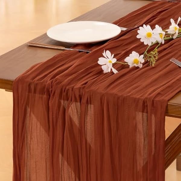 wonima10 10pcs Terracotta Valentine's Day Cheesecloth Table Runner Boho ...