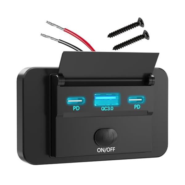 wonima10 12V USB Outlet, Dual 36W PD USB C Ports and 18W QC3.0 USB ...