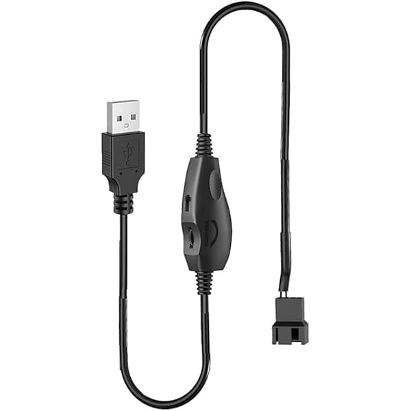 wonima10 12V Voltage Step-Up USB to 3-Pin and 4-Pin PC Fan Sleeved ...