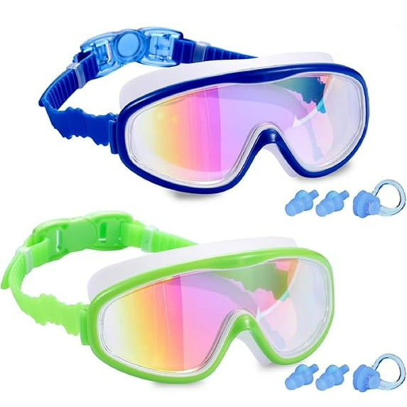 wonima10 2 Pack Kids Swim Goggles, Swimming Glasses for Children from 3 ...