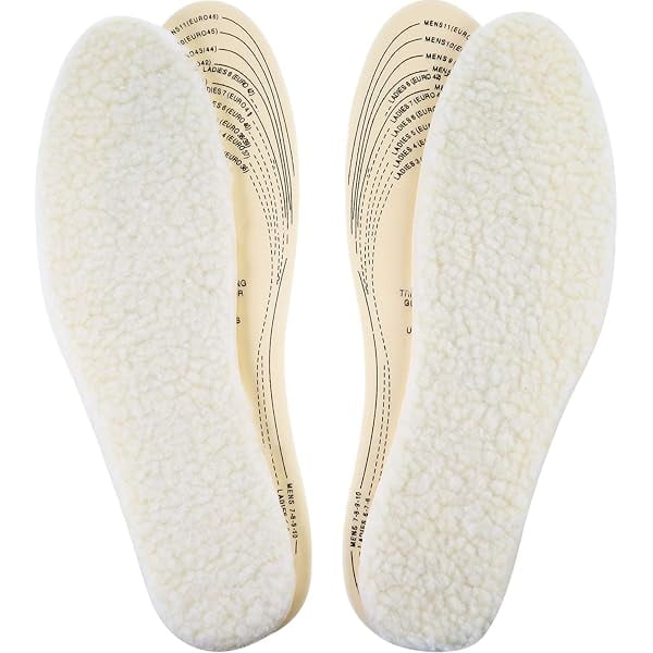 wonima10 2 Pairs Wool Shoe Insoles for Cold Weather Cut to Size Fluffy ...