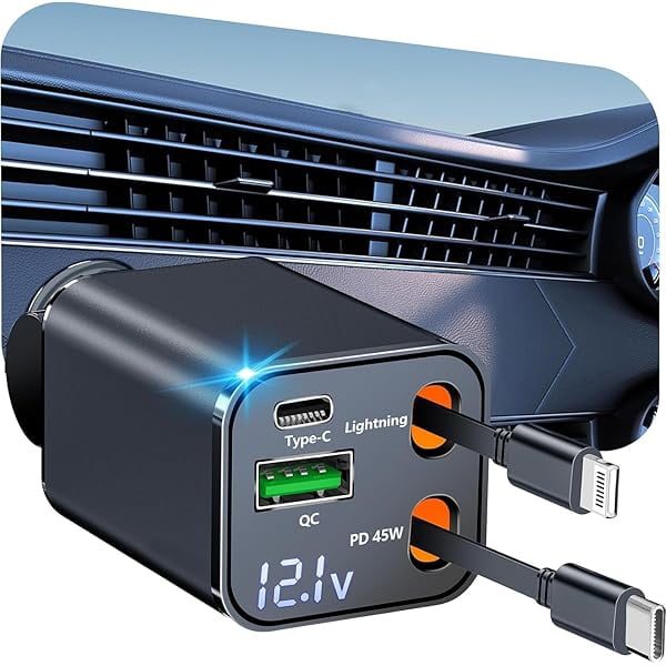 wonima10 3-Port 67W Dual USB-C&USB-A Car Power Cigarette Lighter PD/QC3 ...