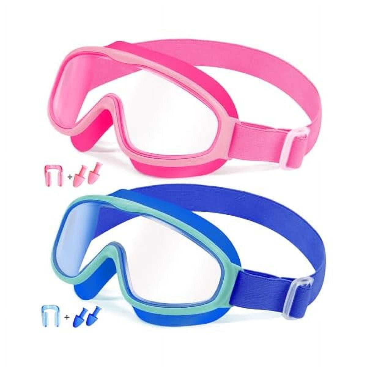 wonima10 Kids Goggles with Comfort Fabric Strap, Kids Swim Goggles Wide ...