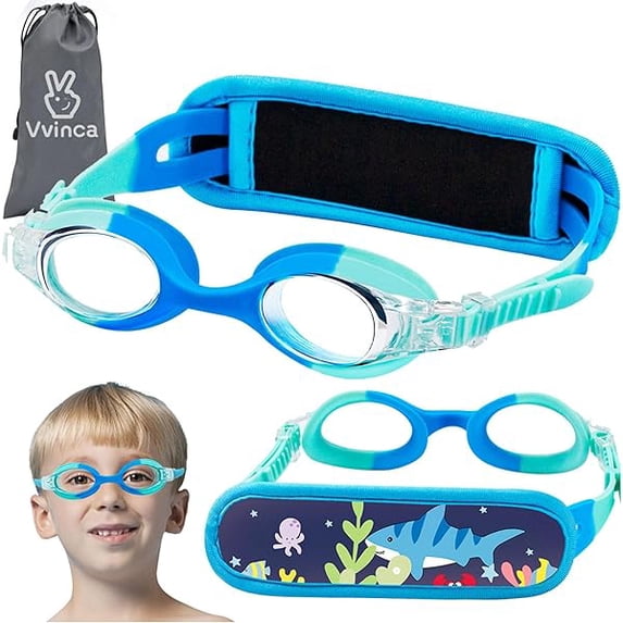 wonima10 Kids Swim Goggles with Fabric Strap No Tangle Pain-Free, Anti ...