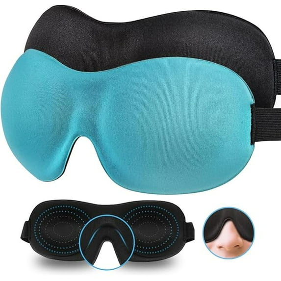 wonima10 Sleep Mask for Side Sleeper 2 Pack, 3D Contoured Cup Sleeping ...
