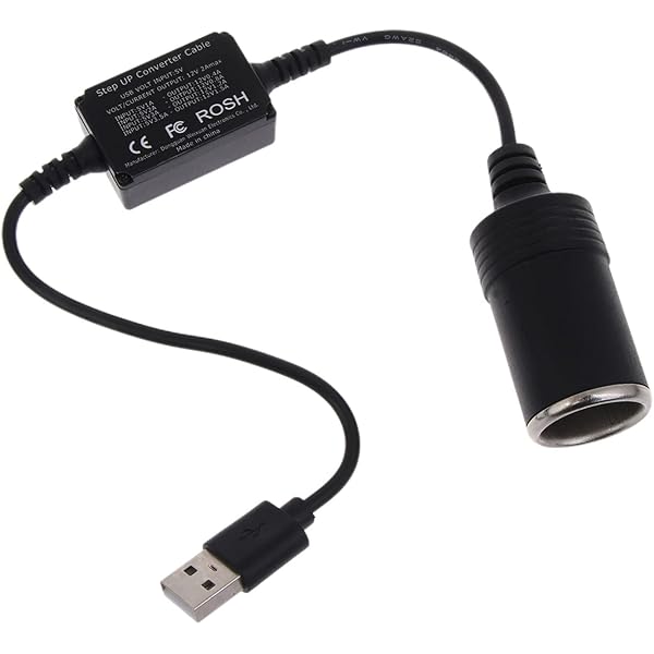 wonima10 USB to 12V Adapter - USB A Male to 12V Car Socket Female Power ...