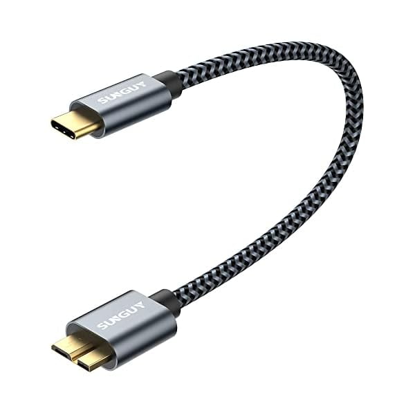 wonima66 10Gbps Micro B to USB C Hard Drive Cable 1FT, USB 3.1 USB C to ...