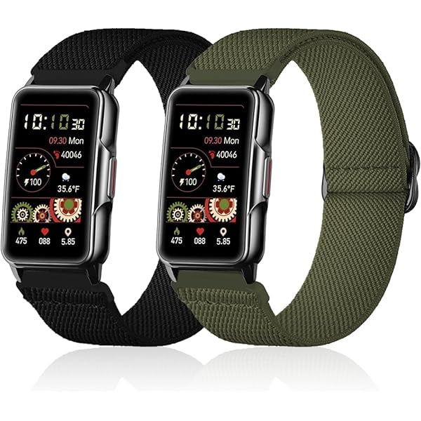 wonima66 2 Pack Stretchy Nylon Watch Bands Compatible with Mindrose H80 1.47 inch Smart Watch ...