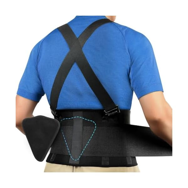 wonima66 Back Brace with Removable Suspenders & Lumbar Pad for Back ...