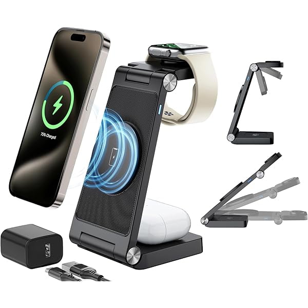 wonima66 Magnetic Wireless Mag-Safe Charging Station, 3 in 1 Fast Max ...