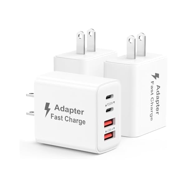 wonima66 USB C Charger Block 40W, 3Pack 4-Port Type C Fast Charging ...