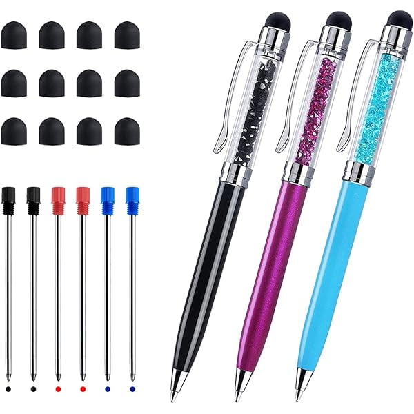 wonima88 Stylus Pens for Touch Screens, 2 in 1 Crystal Stylus Ballpoint ...