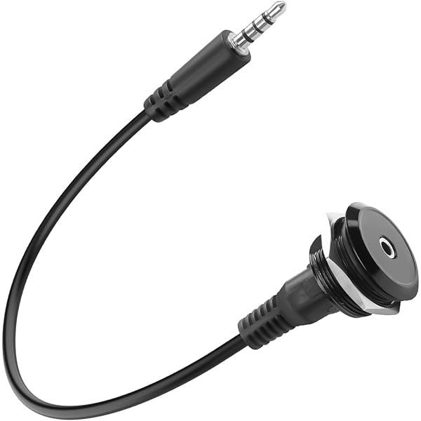 wonima88 TRRS 3.5mm Threaded Fixed Headphone Adapter Short Cable 4 Pole ...