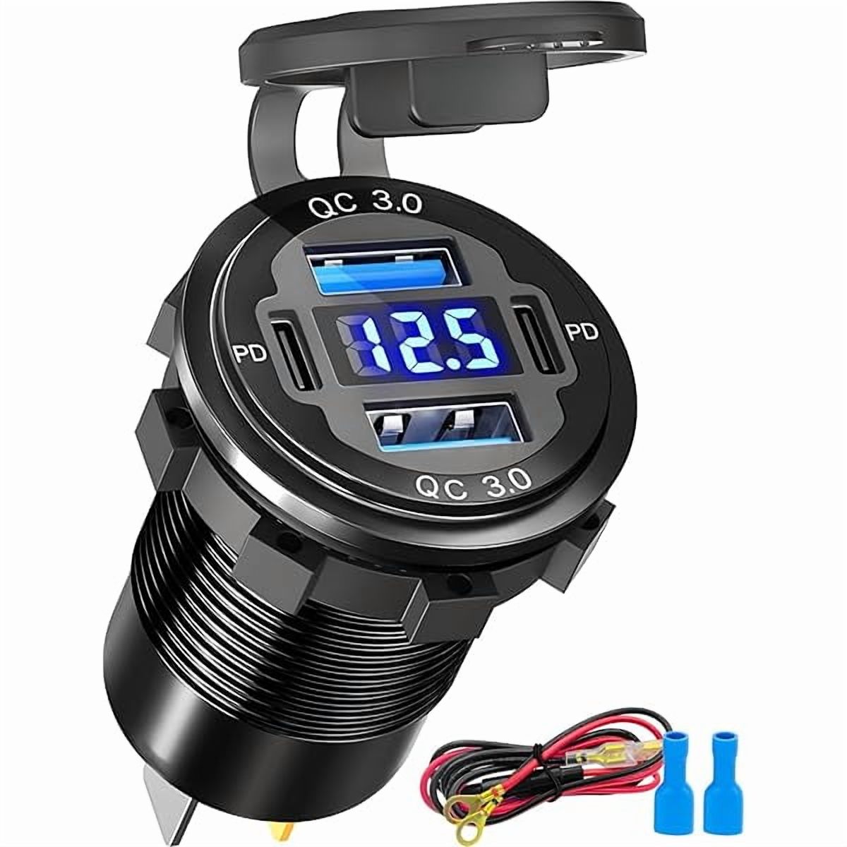 wonima99 12 Volt USB Charger, 12v USB 4-Port Aluminum Alloy USB C ...