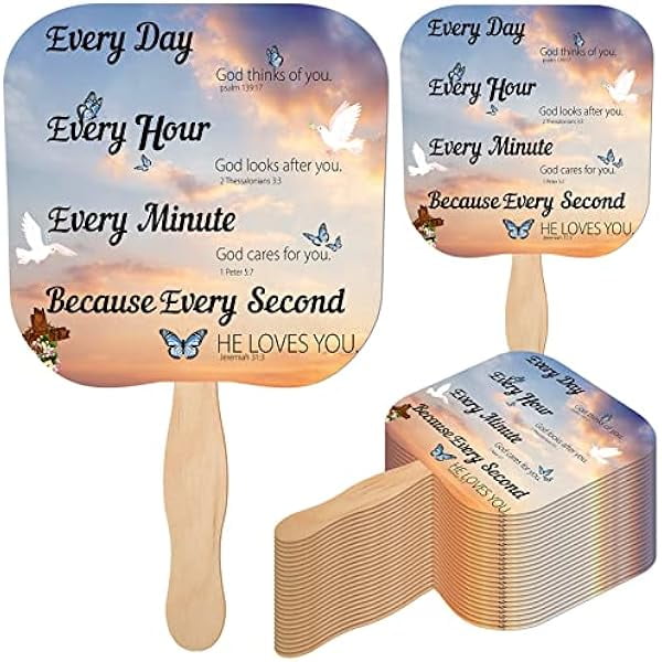 wonima99 50 Pcs Christian Bible Fans Church Fans Bulk Handheld ...
