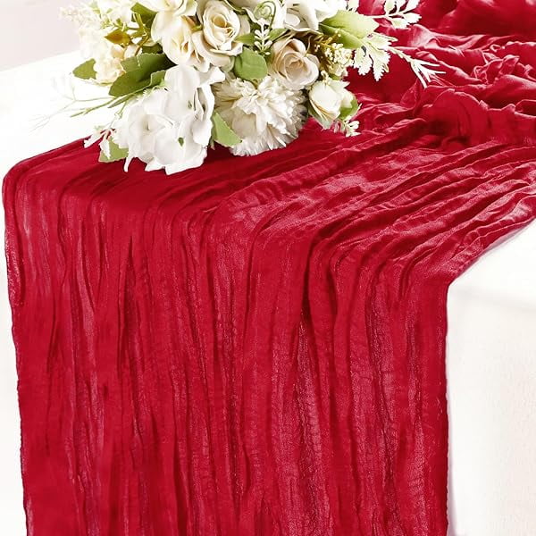 wonima99 6Pack Red Cheesecloth Table Runner 10FT Gauze Rustic Cheese ...