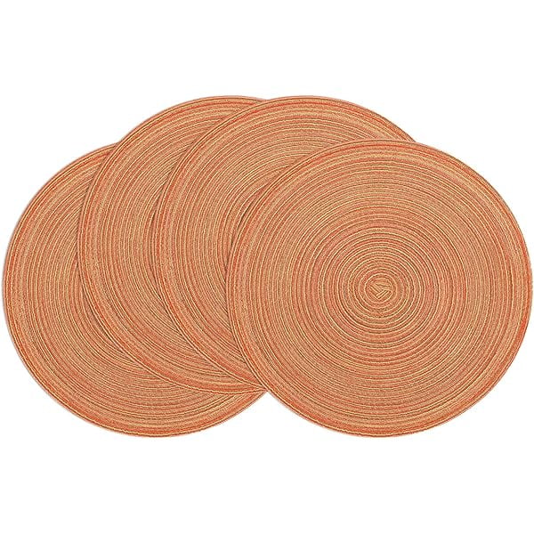 wonima99 Round Placemats Set of 4 Woven Braided Place Mats Table ...