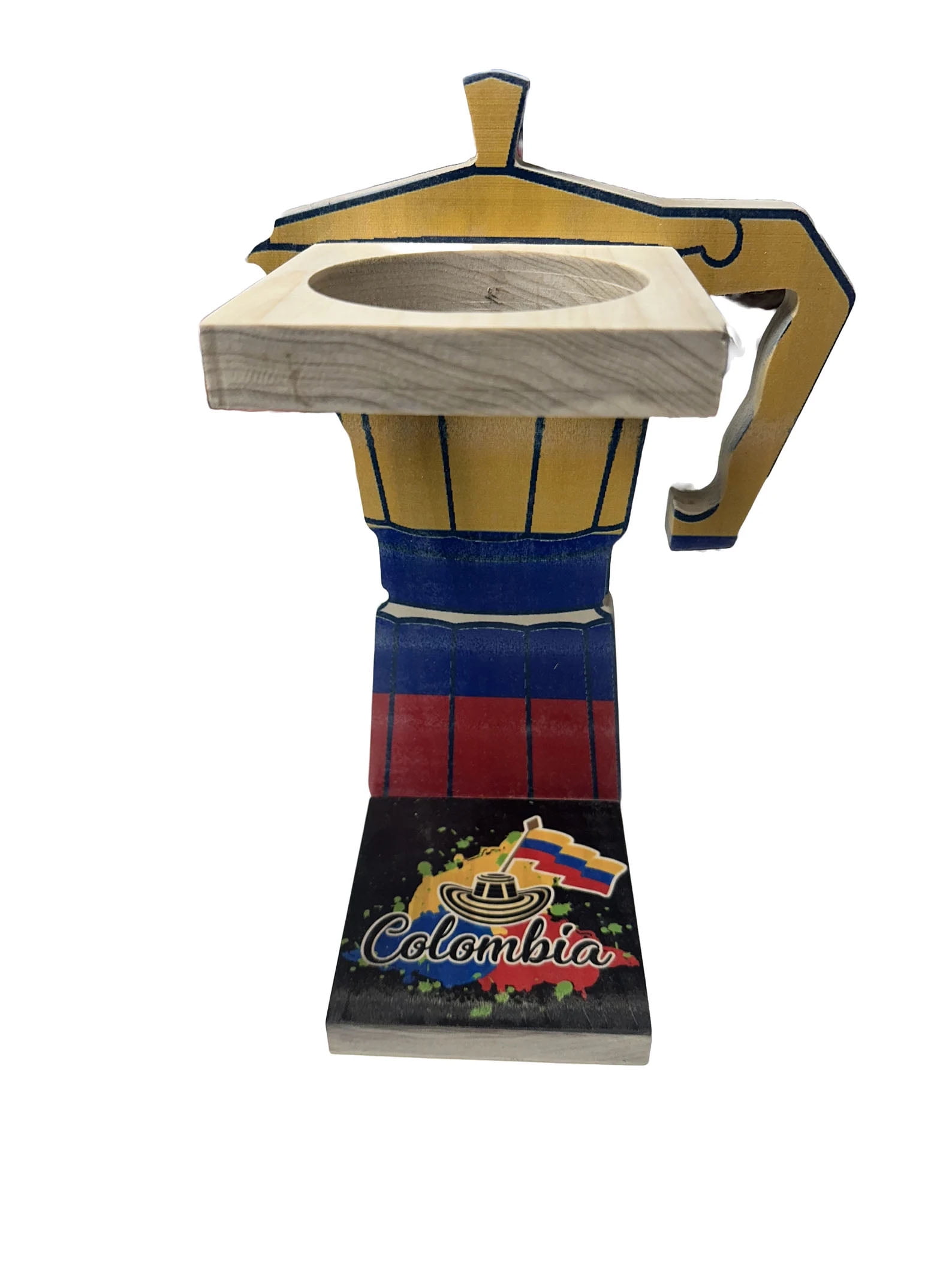 wood coffee strainer Colombia Flag -Greca colador - Walmart.com