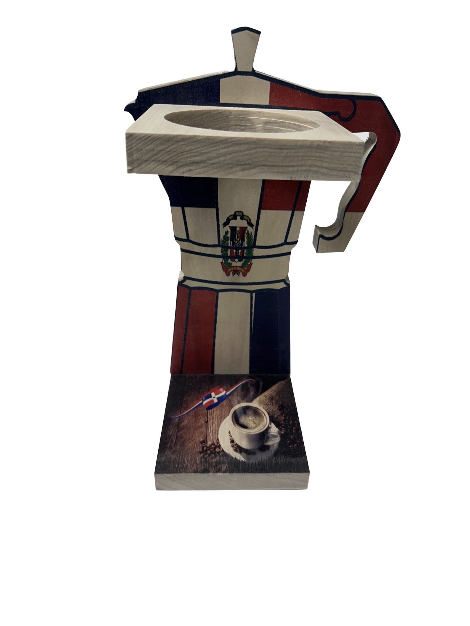 wood coffee strainer Dominican Republic Flag -Greca colador - Walmart.com
