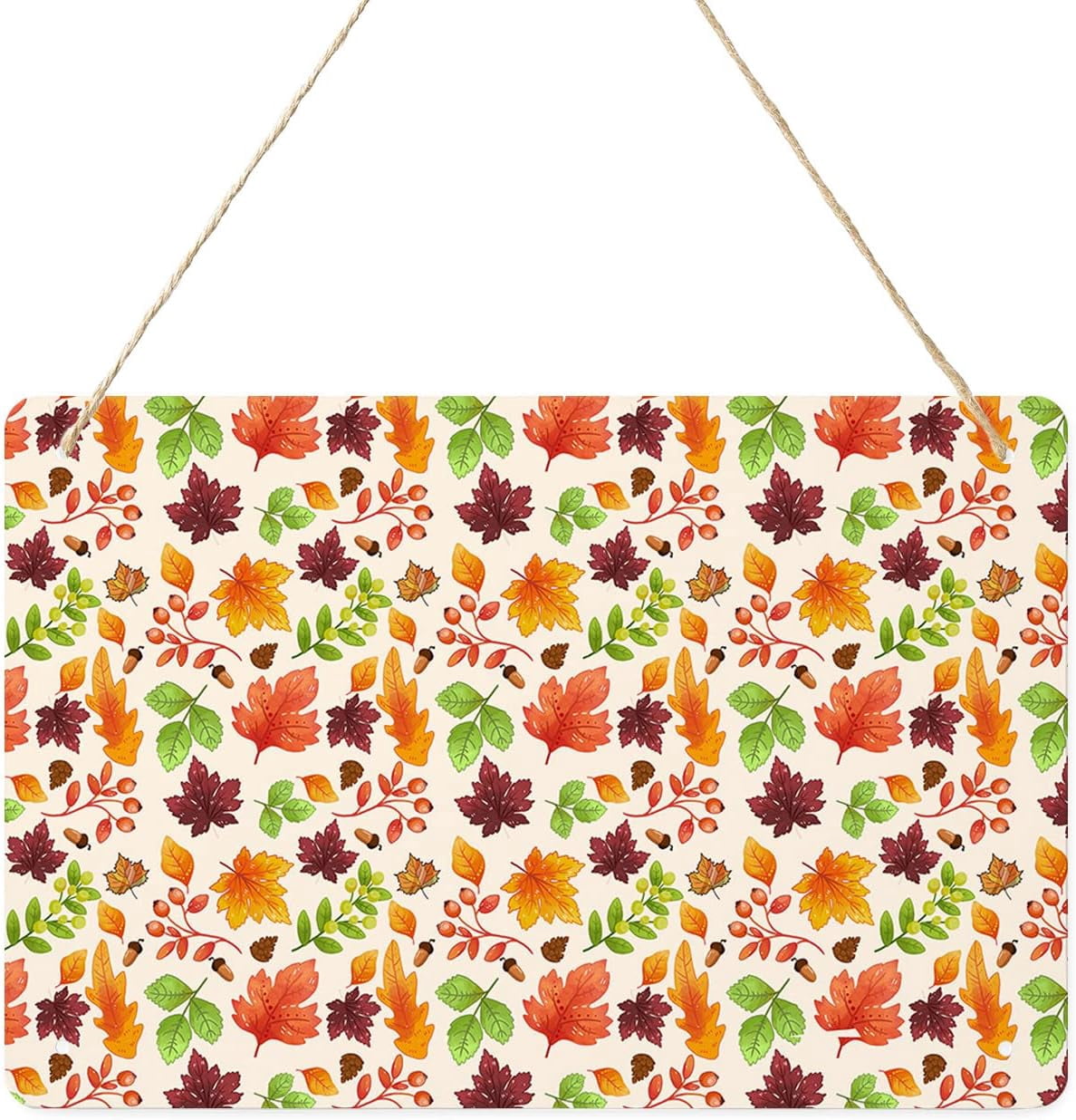 wooden Sign Wall Decor Fall Maple Leaves Acorn Thanksgiving Autumn ...