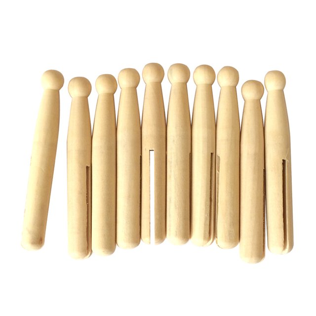 wooden clothespins traditional 10pcs Wood Clothespin Slotted Wooden ...