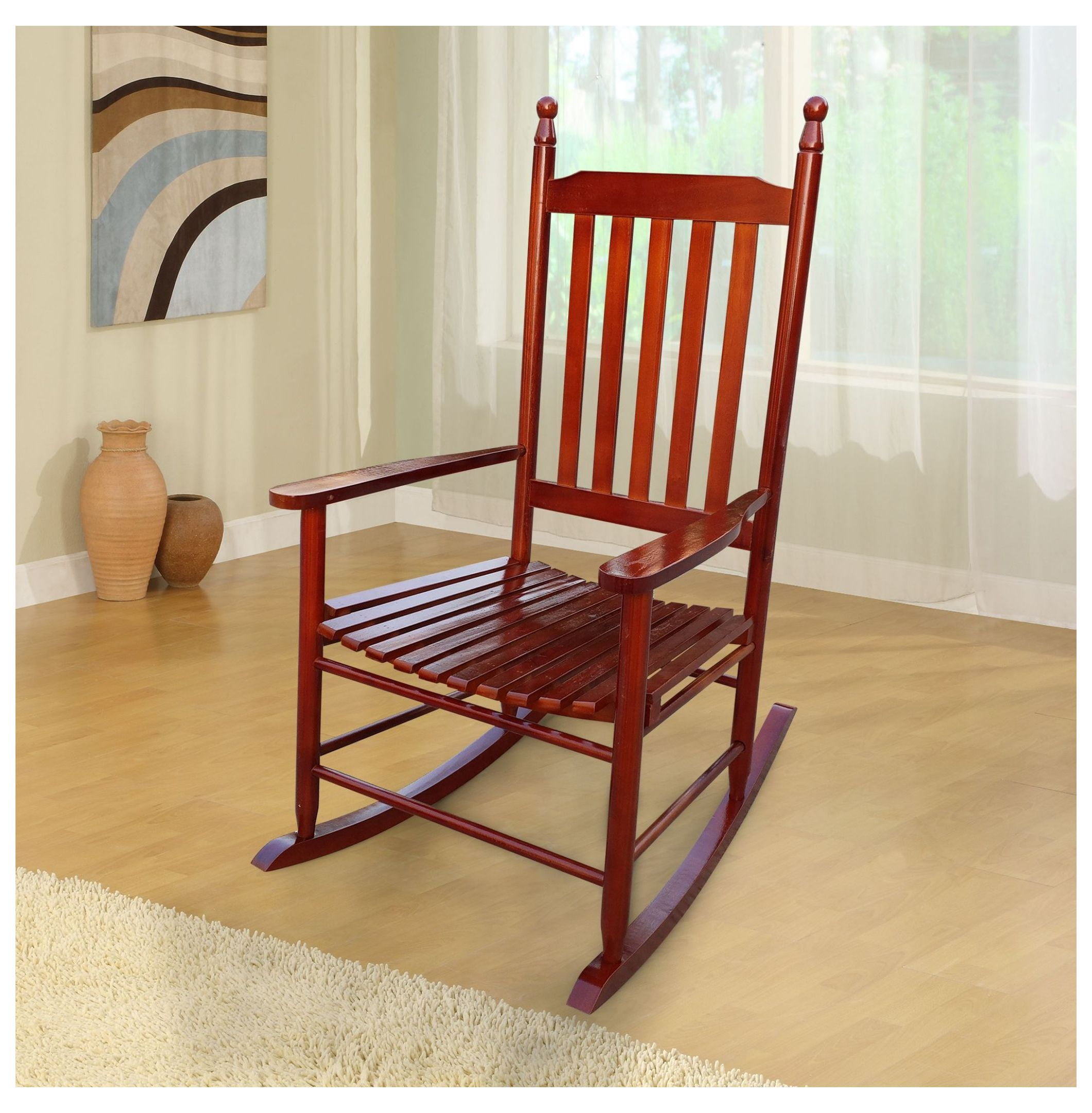 wooden porch rocker chair Brown as Pic - Walmart.com