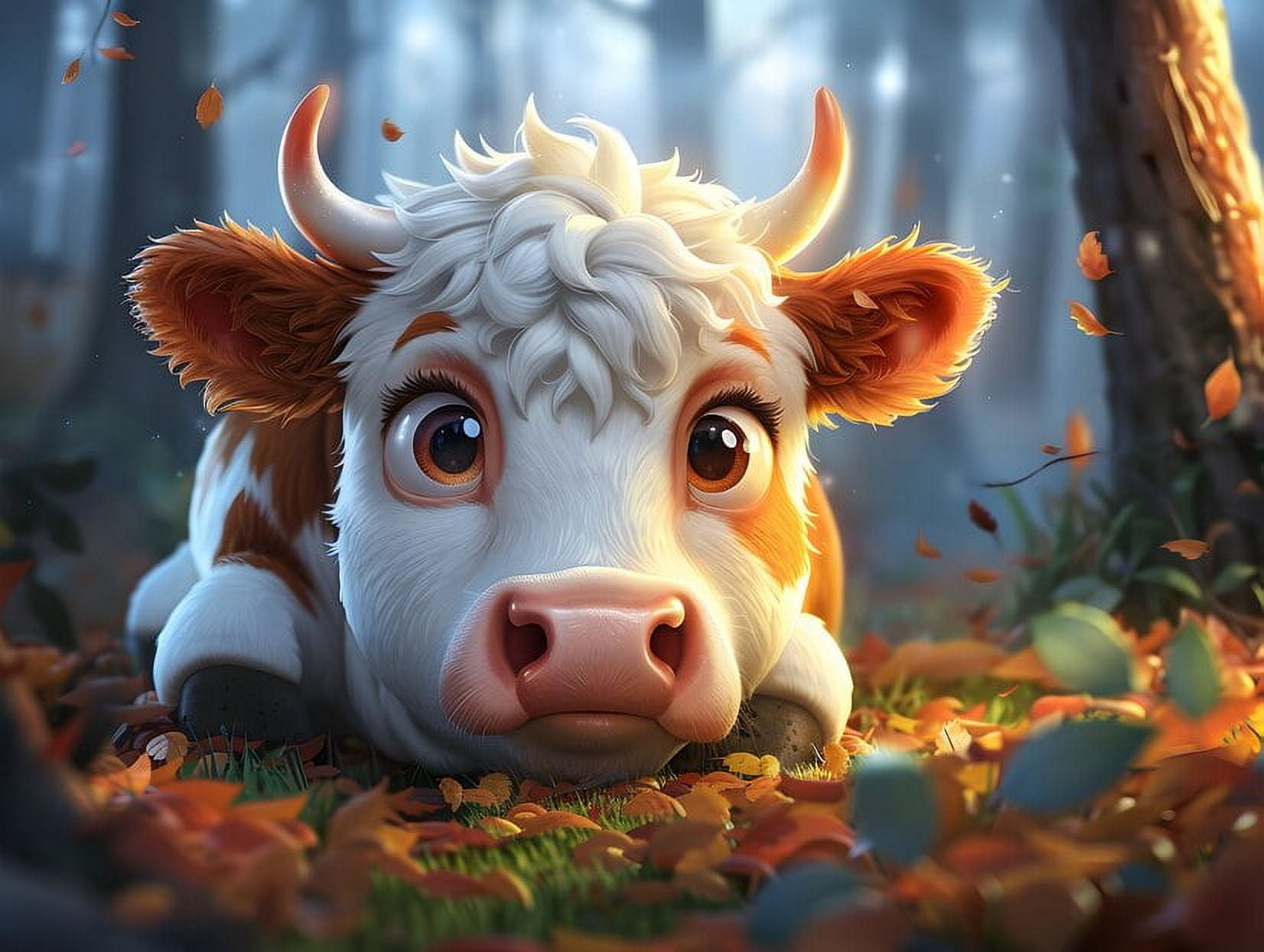 wooden puzzle 3d-adorable-cartoon-cow-illustration_23-2151581328 Hard ...