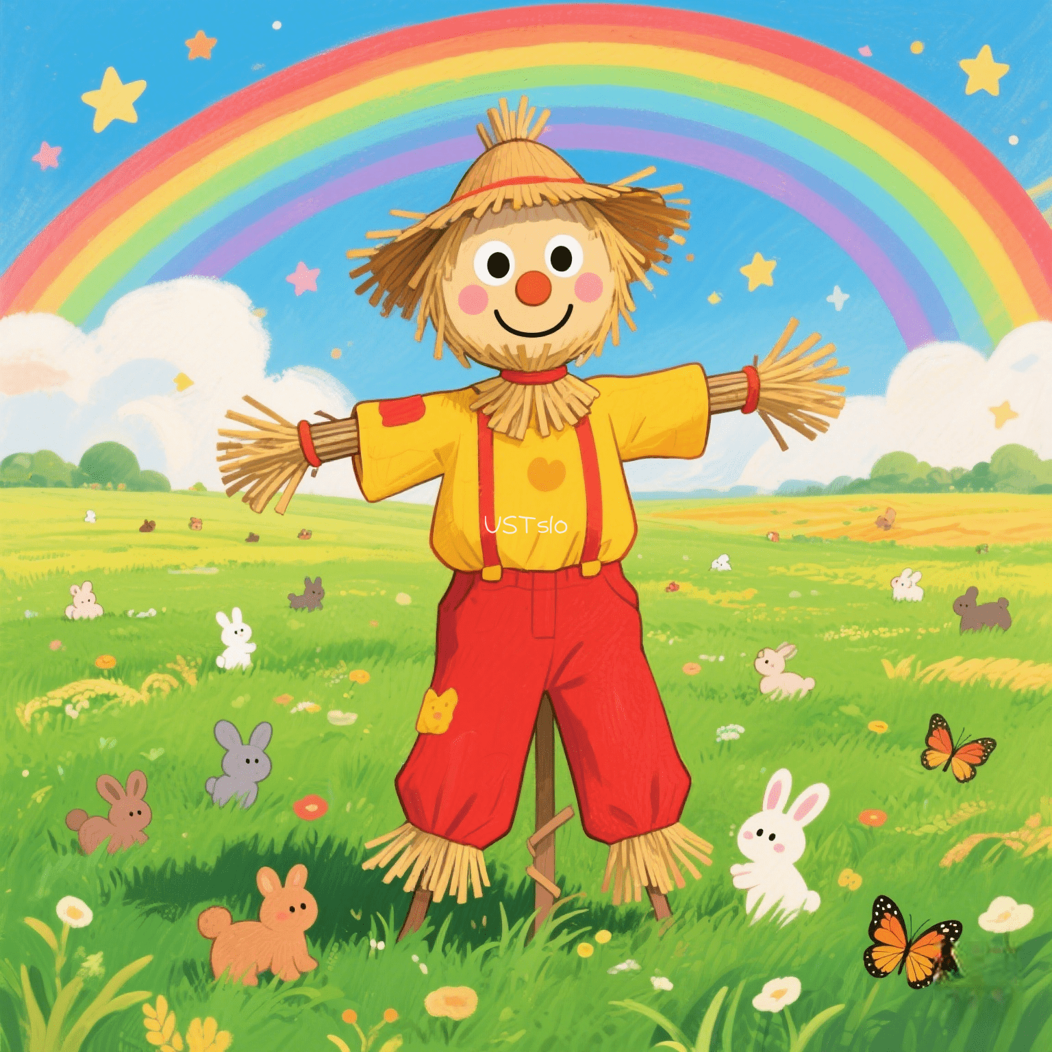 wooden puzzle A Cartoonish Scarecrow in the Cheerful FieldIntelligent ...