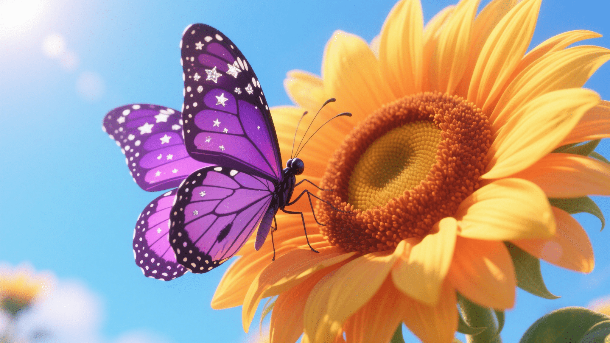 wooden puzzle A Purple - Silver Butterfly on an Orange ...