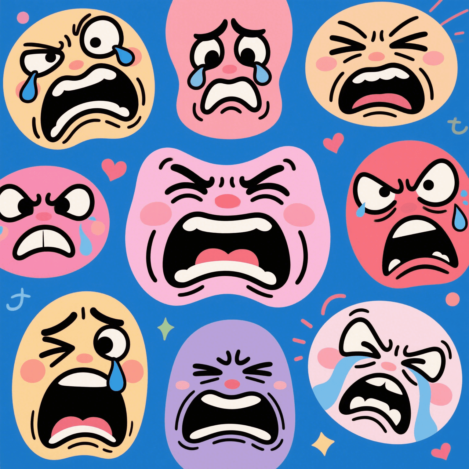 wooden puzzle A collection of expressive emoji faces. Hard Challenging ...