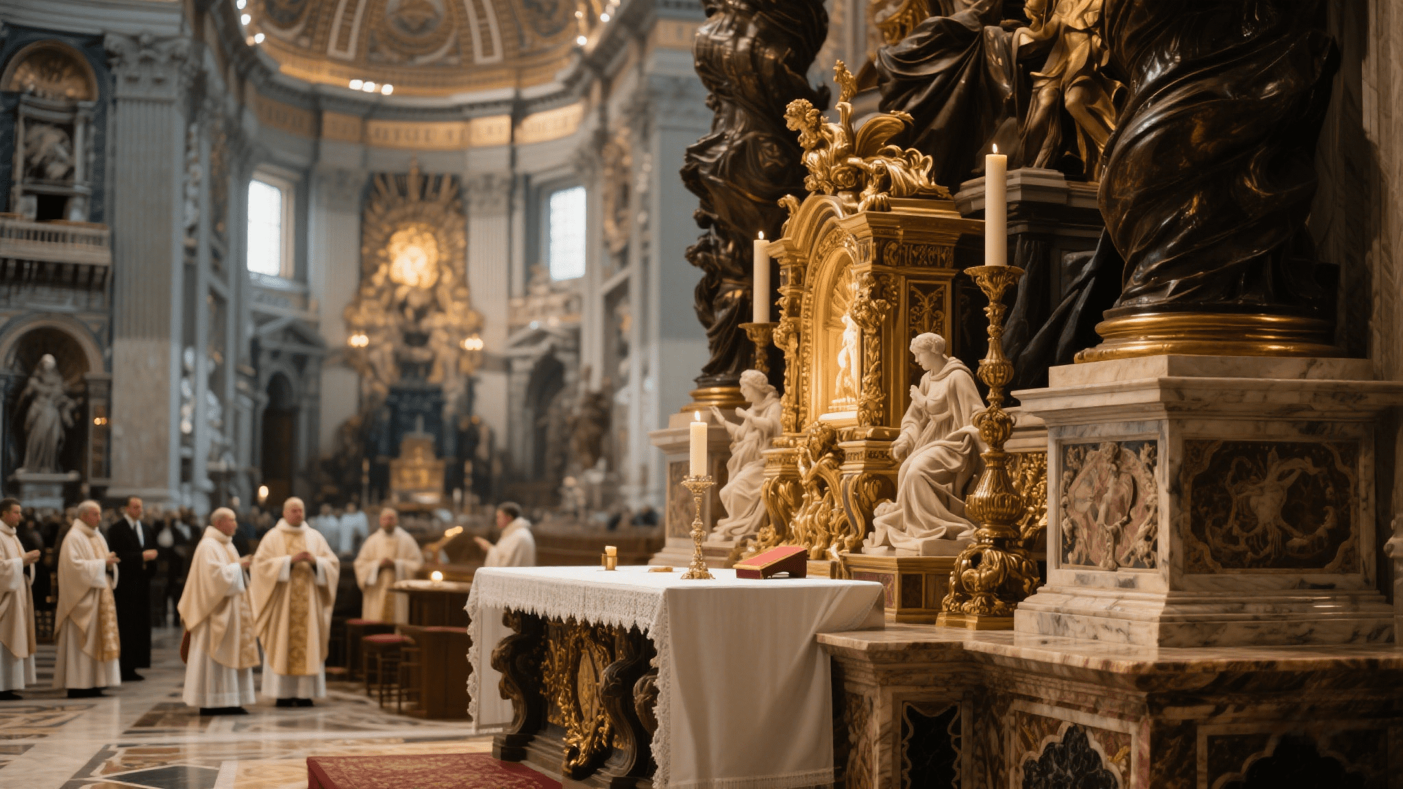 wooden puzzle The Altar Area Inside St. Peter's Basilica in Vatican ...
