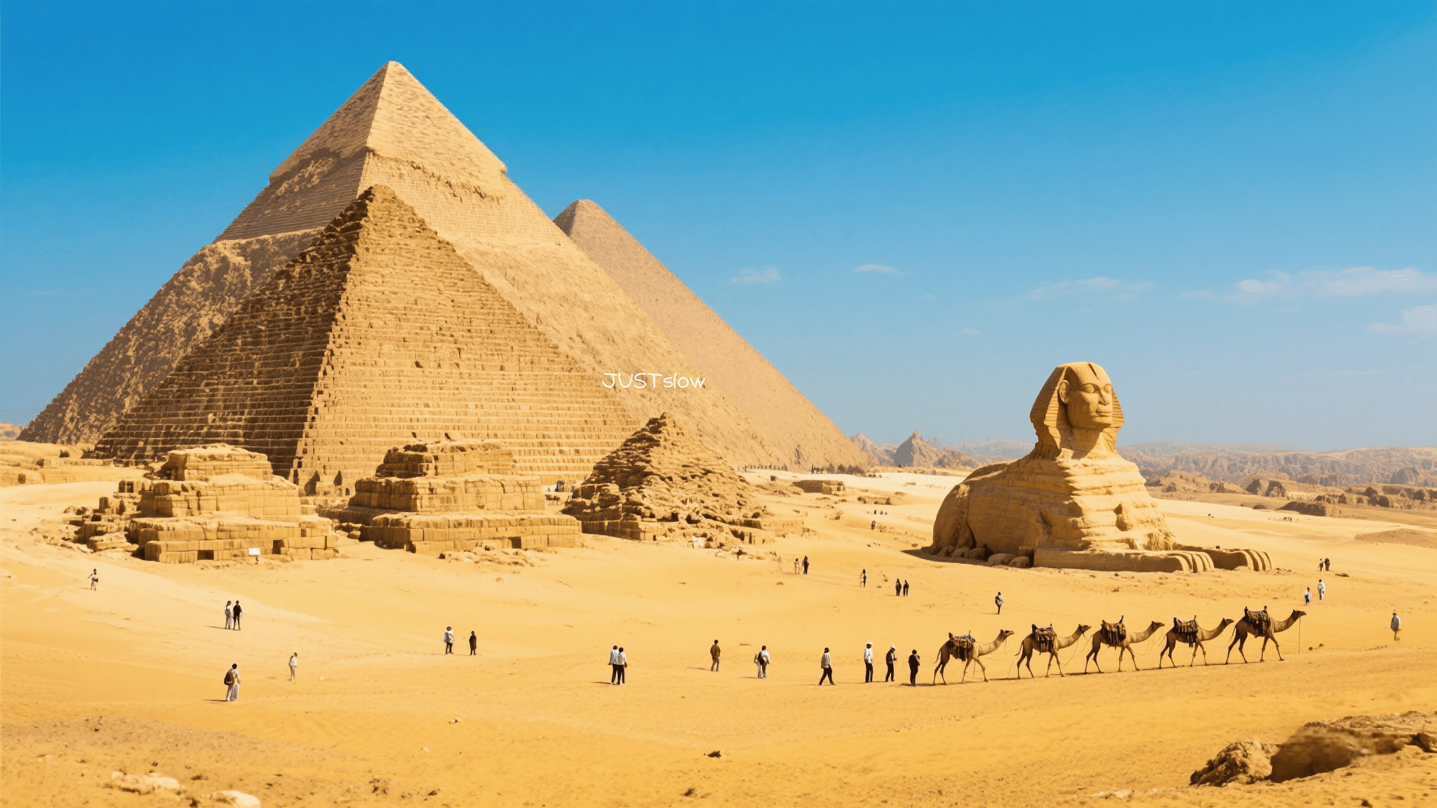 wooden puzzle Egyptian Pyramids and Sphinx in the Sun A Desert ...