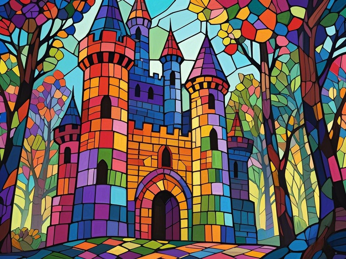 wooden puzzle Mysterious Castle in Stained Glass Intelligent Game Fit ...