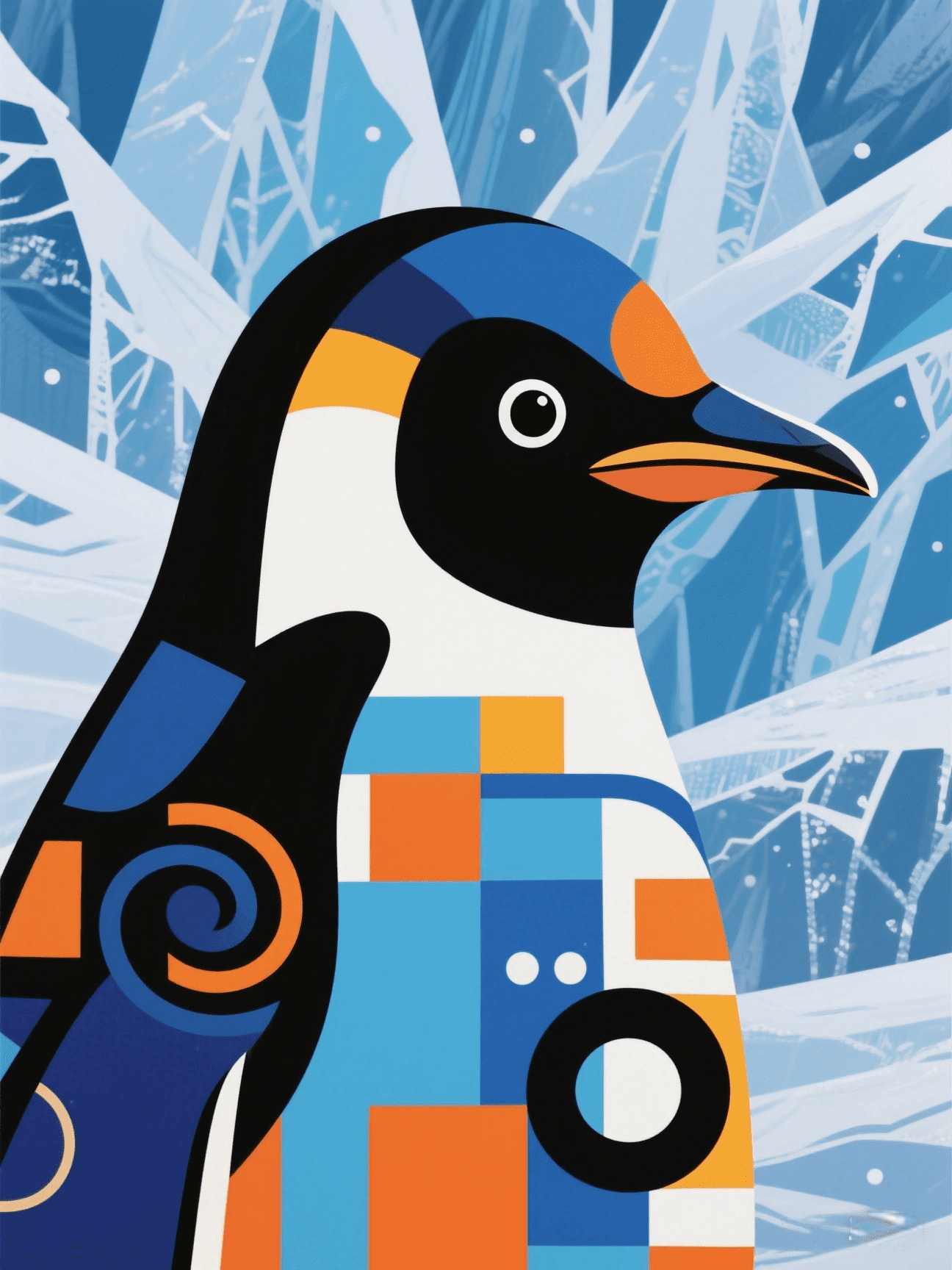 wooden puzzle Penguin's Head in Abstract Art Style Intelligent Game Fit ...