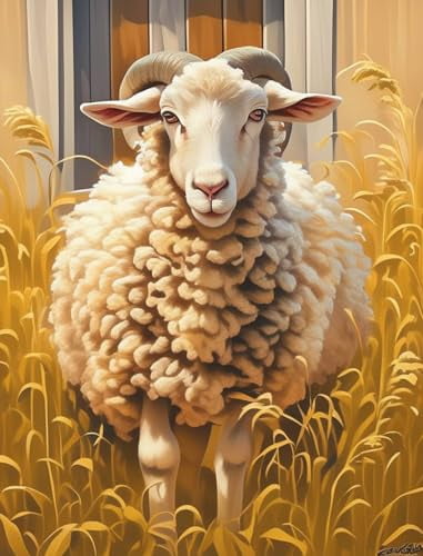 wooden puzzle Sheep in a Golden Field Intelligent Game Fit togather a ...